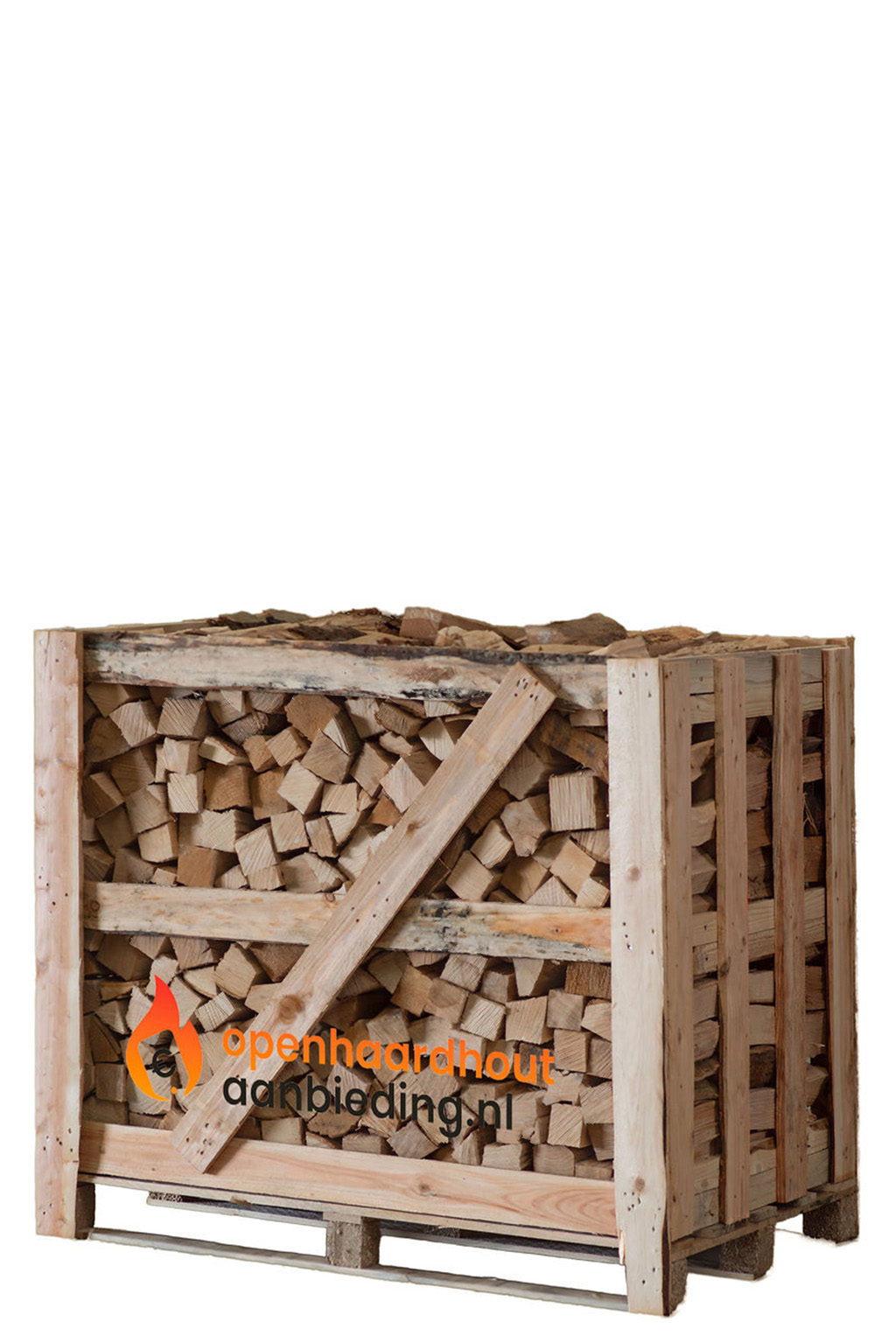 Mix Haardhout - Halve pallet gestapeld - Openhaardhout Aanbieding